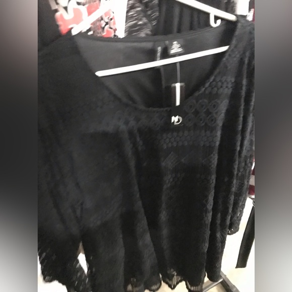 new directions | Tops | New Directions Xl New Black Lace Shirt Womans ...